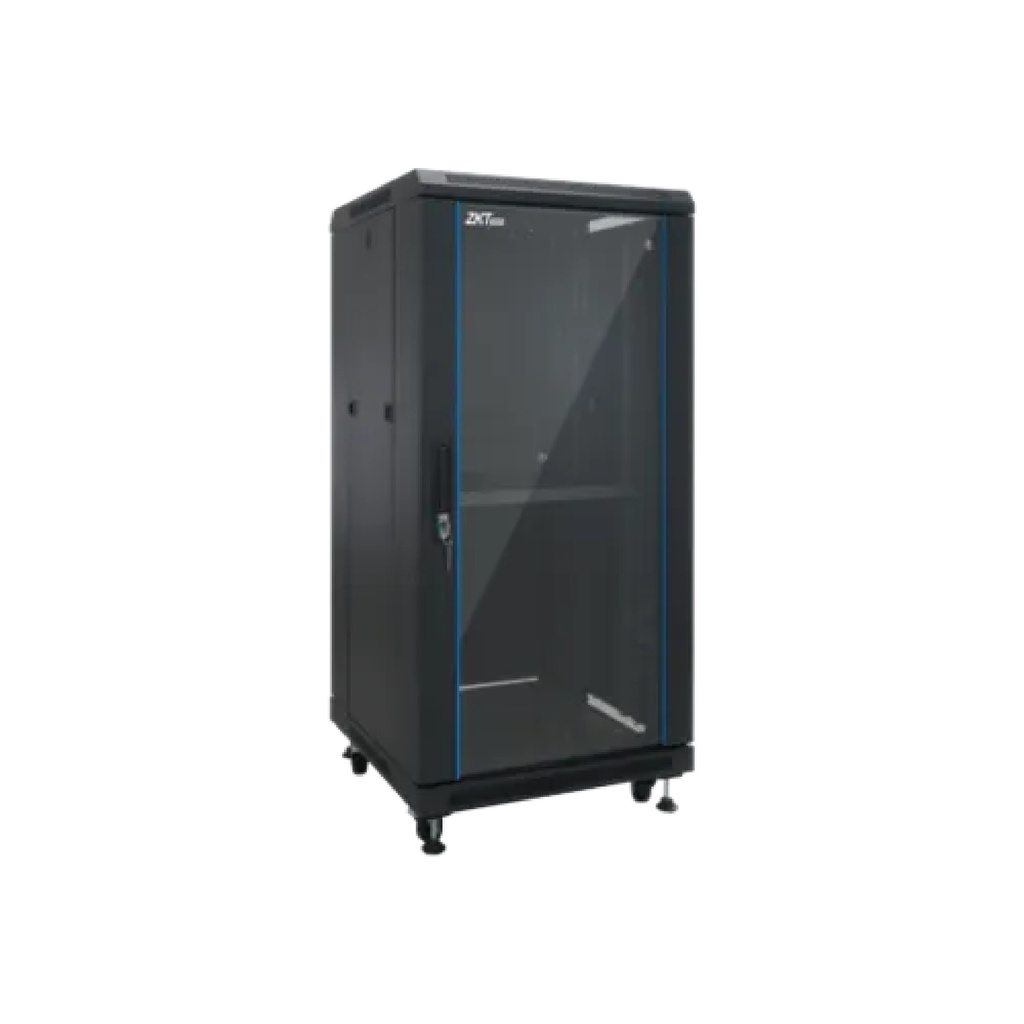 ZK-TECO GABINETE 22U DE PISO PUERTA DE VIDRIO 24'' PROFUNDIDAD | Grupo Tek